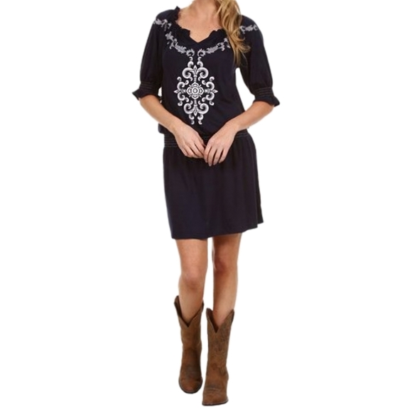 Ariat | Dresses | Ariat Cassie Embroidered Smocked Midi Dress | Poshmark
